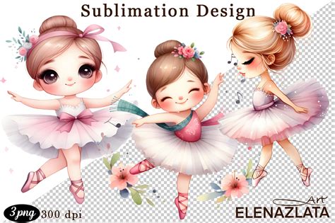 Cute Little Ballerina Clipart Graphic By Elenazlataart · Creative Fabrica