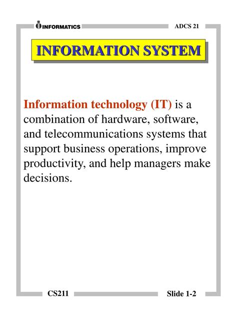 Ppt Information Systems Business Information Systems Structured Analysis Object Oriented
