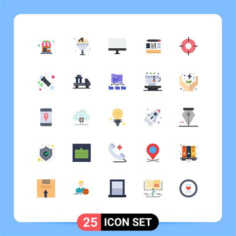 25 Universal Flat Colors Set For Web And Mobile Applications Location Basic Devices Layout