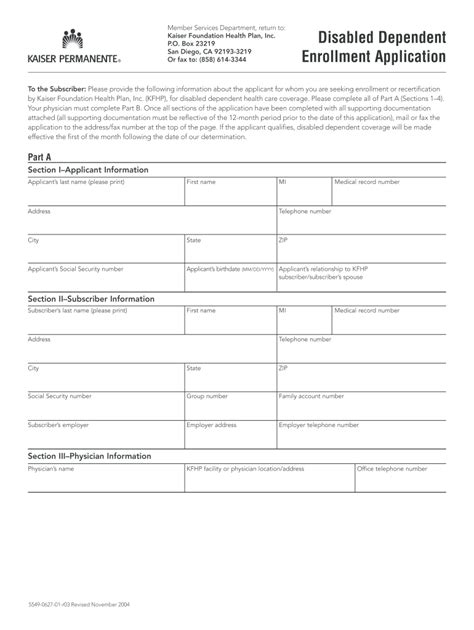 Kaiser Permanente 01 R03 Form Fill Online Printable Fillable