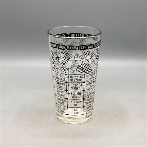 Vintage Cocktail Recipe Glass Ocean Springs Mercantile