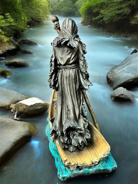 Charon Ferryman To The Underworld Greek Mythology Statue With Lantern