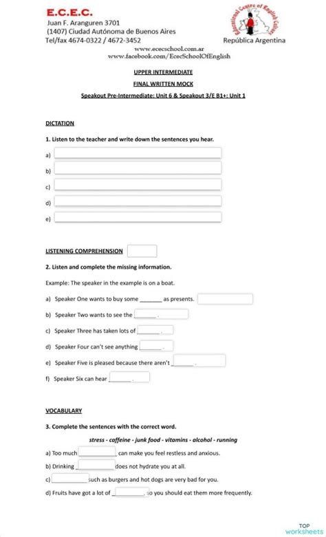 Final Written Mock Interactive Worksheet Topworksheets