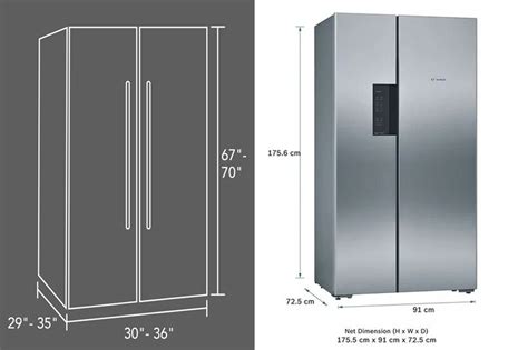 سایز یخچال ساید ابعاد و ظرفیت انواع یخچال ساید ال جی، سامسونگ، بوش و