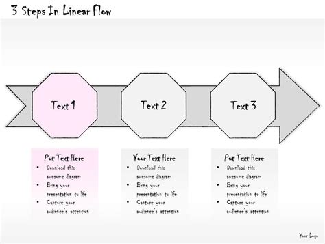 0614 Business Ppt Diagram 3 Steps In Linear Flow Powerpoint Template PowerPoint Slide
