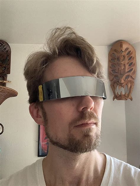 Heytea 80s Futuristic Cyclops Cyber Visor Sunglasses Men Women Punk