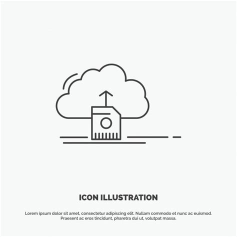 data upload vector art png cloud upload save data computing icon line