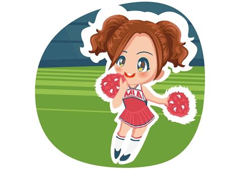 Premium Vector Cheerleader Chibi Girl