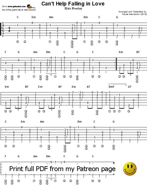 Easy Fingerstyle Guitar Tab Bopqekeys