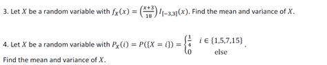 Solved X Be A Random Variable With FX X X I X Chegg Com