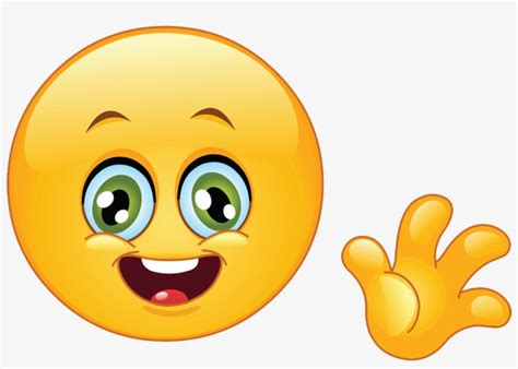 Hello Emoji Hello Emoji Smiley Face Waving Goodbye Png Image