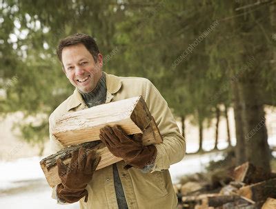 A Man Carrying Logs Stock Image F009 2582 Science Photo Library