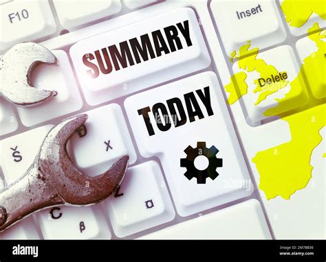 Hand Writing Sign Summary Conceptual Photo Brief Statement Abstract Synopsis Concise