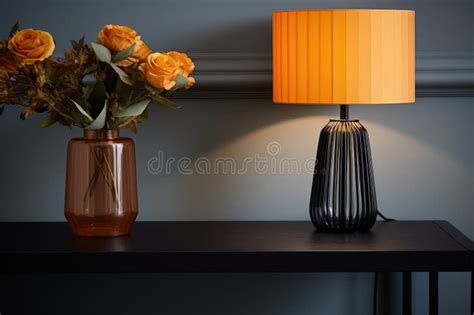A Pair Of Matching Table Lamps On A Minimalist Side Table Stock Photo Image Of Symmetry