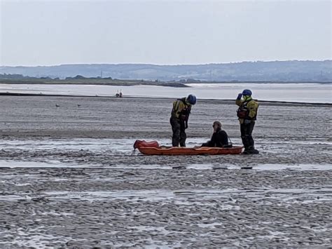 Stranded Woman Rescued From Mud On Burnham On Sea Beach By Coastguards