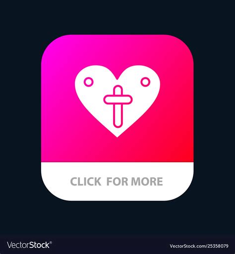 Heart Love Easter Loves Mobile App Button Android Vector Image