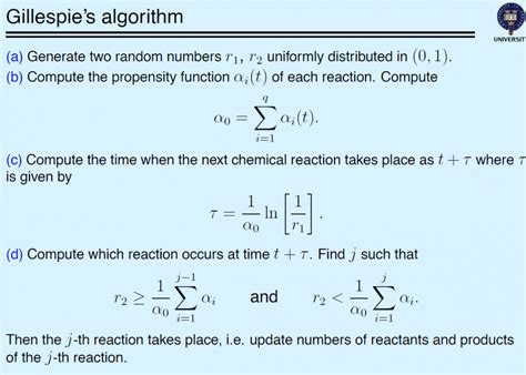 Reaction Kinetics Gillespie Algorithm Propensity Function
