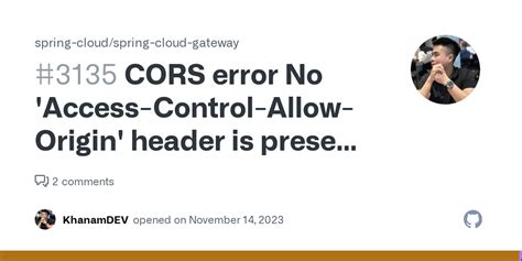 Cors Error No Access Control Allow Origin Header Is Present On The Requested Resource · Issue