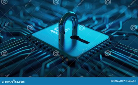 Cybersecurity And Data Protection Visualization Stock Illustration