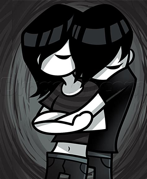How To Draw Emo Lovers Emo Love Cartoon Emo Art Emo Cartoons