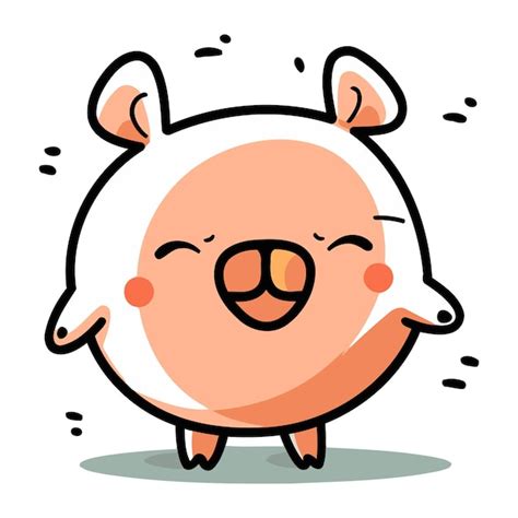 귀여운 돼지 만화 마스코트 캐릭터 ⁇ 터 일러스트레이션 프리미엄 Ai 생성 벡터 귀여운 돼지 만화 마스코트 캐릭터 ⁇ 터 일러스트레이션 프리미엄 Ai 생성 벡터