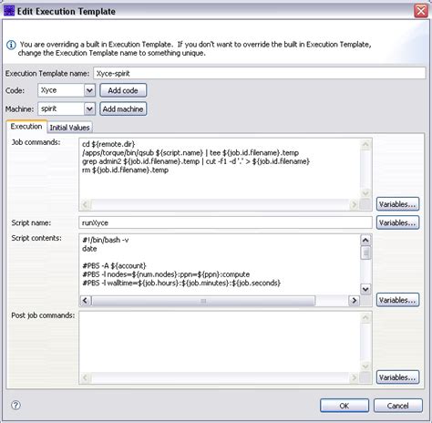 Modifying An Execution Template — Dakota Documentation