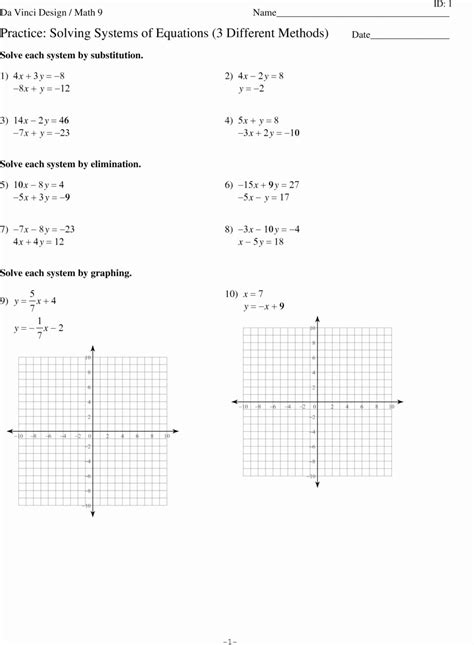 50 Substitution Method Worksheet Answer Key Chessmuseum Template Library