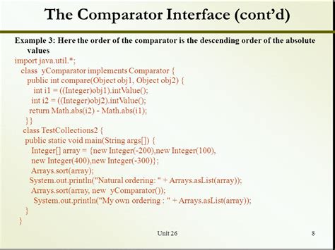 Unit 261 Introduction To Searching And Sorting Comparable Interface