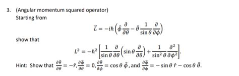 solved angular momentum squared operator starting from