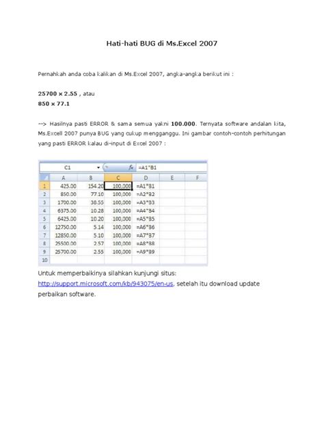 Pdf Bug Pada Excel Dokumen Tips