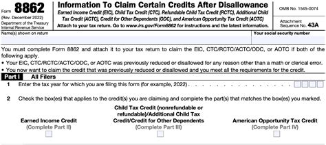 Irs Form 8862 Instructions