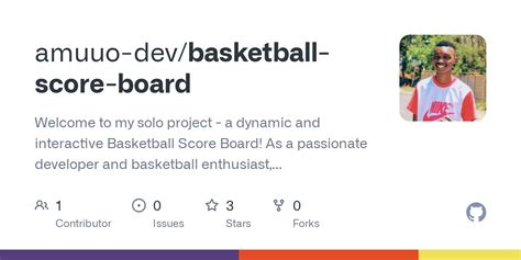 GitHub Amuuo Dev Basketball Score Board Welcome To My Solo Project A Dynamic And