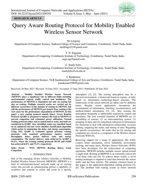 Pdf Query Aware Routing Protocol For Mobility Enabled Wireless Sensor Network
