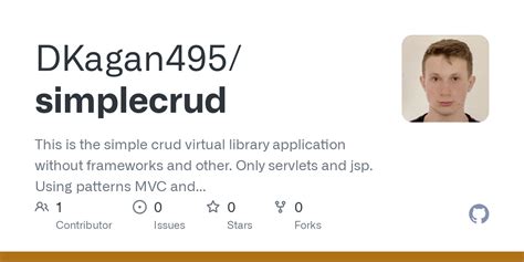 github dkagan495 simplecrud this is the simple crud virtual library