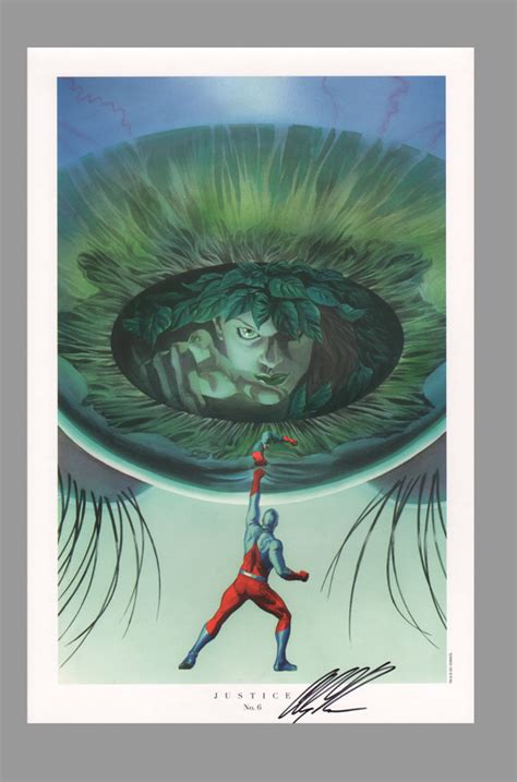 Alex Ross Signed Jla Justice Art Print ~ The Atom Vs Poison Ivy
