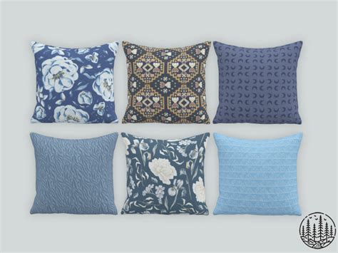 Second Life Marketplace Spruce Accent Pillow Collection Blue Set