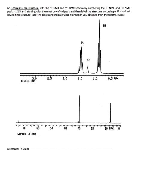 SOLVED 6c Correlatethestructure With The H NMR And C NMR Spectra By Numbering The H NMR