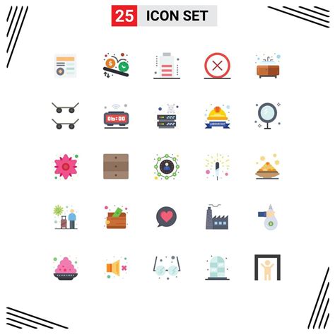 25 Universal Flat Colors Set For Web And Mobile Applications Bathroom Delete Watch Cross Circle