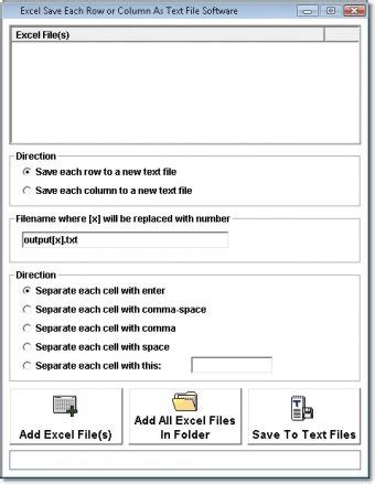 Excel Save Each Row Or Column As Text File Software Download Save Each Row Or Column As A Text