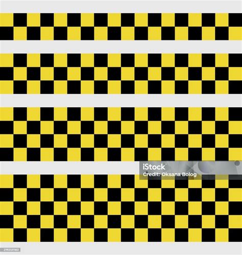 노란색과 검은색 체크 무늬 이음매 없는 테이프 창의적인 프로젝트를 위한 완벽한 장식 테두리 0명에 대한 스톡 벡터 아트 및 기타 이미지 Istock