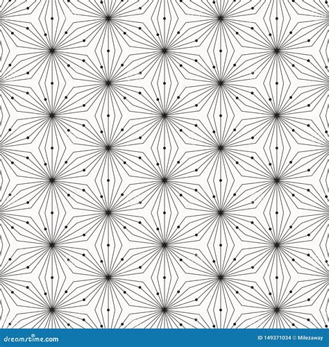 Linear Hexagon Geometric Shape Molecular Structure Stock Vector