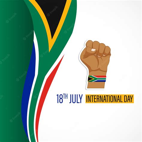 넬슨 만델라 국제 기념일 배경 벡터 일러스트 레이 션 프리미엄 벡터