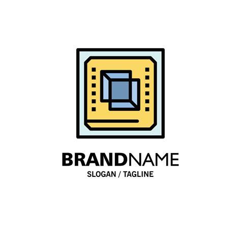 Chip Computer Cpu Hardware Processor Business Logo Template Flat Color