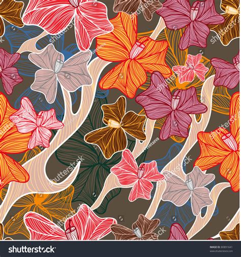 Decorative Seamless Texture Stock Vector Illustration 80891641 Shutterstock