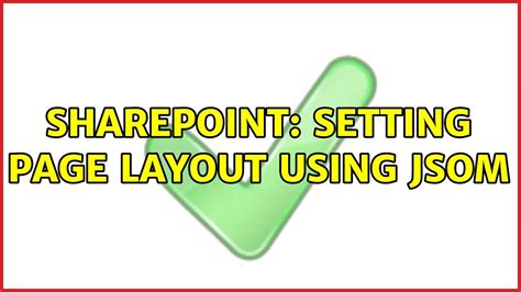 Sharepoint Setting Page Layout Using Jsom Youtube