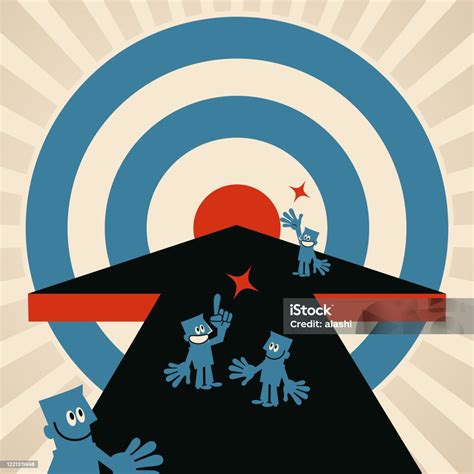 다트 보드 로 가는 길에 미소 짓는 사업가의 그룹 성공의 길에 자신을 넣어하는 방법 골 스포츠 장비에 대한 스톡 벡터 아트 및 기타 이미지 Istock