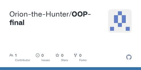Github Orion The Hunteroop Final