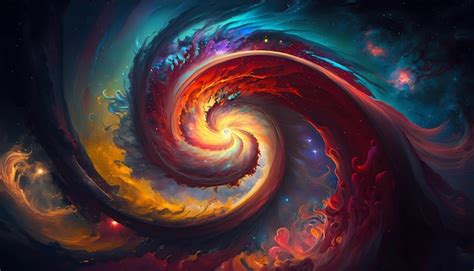 Premium Ai Image A Colorful And Abstract Interpretation Of A Galaxy Digital Art Illustration