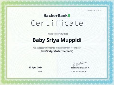Sriya Muppidi On Linkedin Javascript Webdevelopment Hackerrank