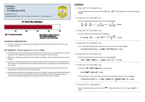 Smarter Maths Induction Extension 1 Proof Ext1 P1 Induction Y12